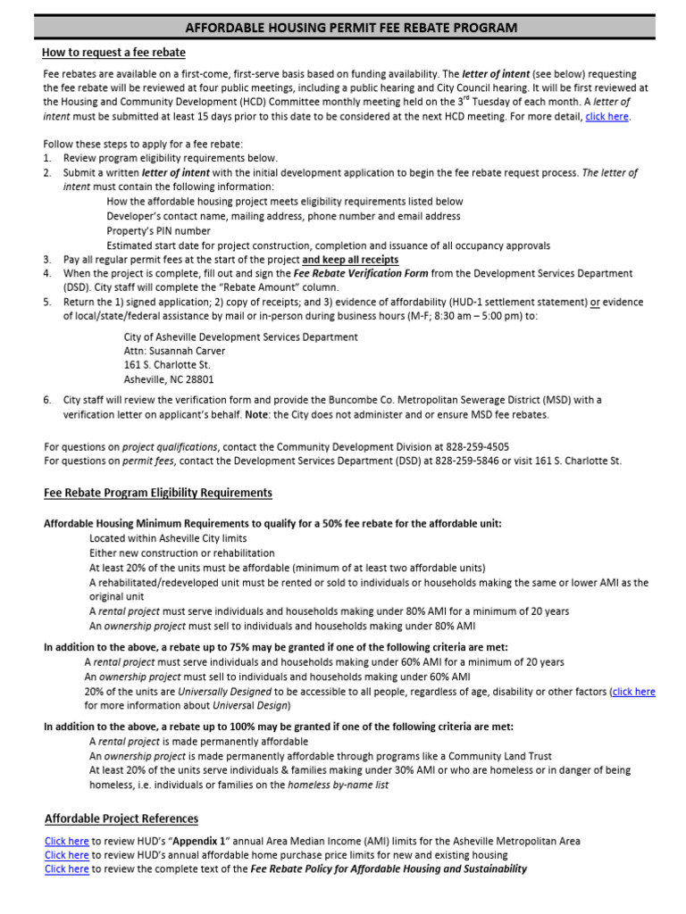 Affordable Housing Fee Rebate Application 2020 | PDF | Rebate ...