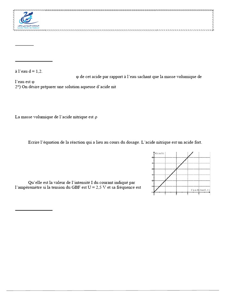 Série n12 La Mesure en Chimie | PDF