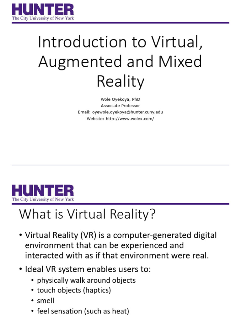 Virtual, Augmented & Mixed Reality Guide | PDF | Virtual Reality ...
