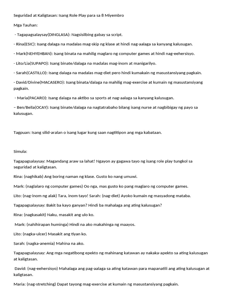 Seguridad-at-Kaligtasan-Script-ARPAN-9 | PDF