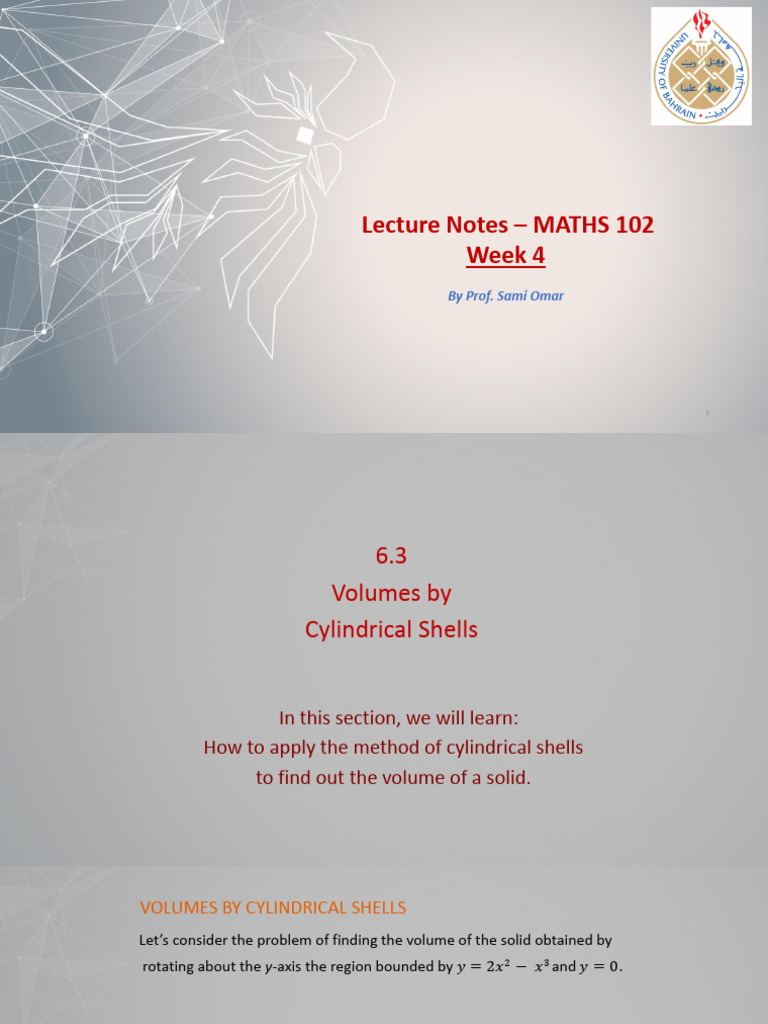 MATHS 102 - Week4 - Section 6.3 | PDF