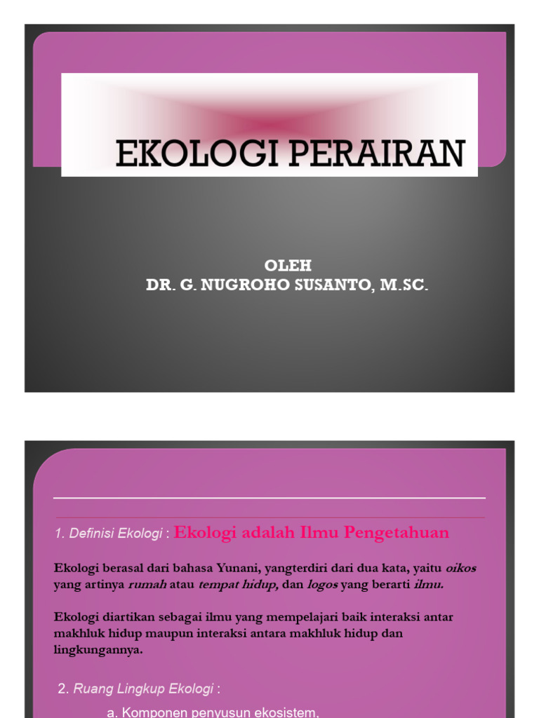 Ppt Ekologi Perairan Pdf
