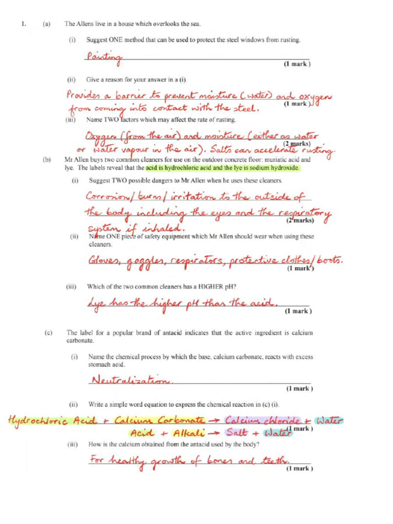 CSEC Integrated Science Paper 2 Solutions FOR MAY - JUNE 2012 | PDF