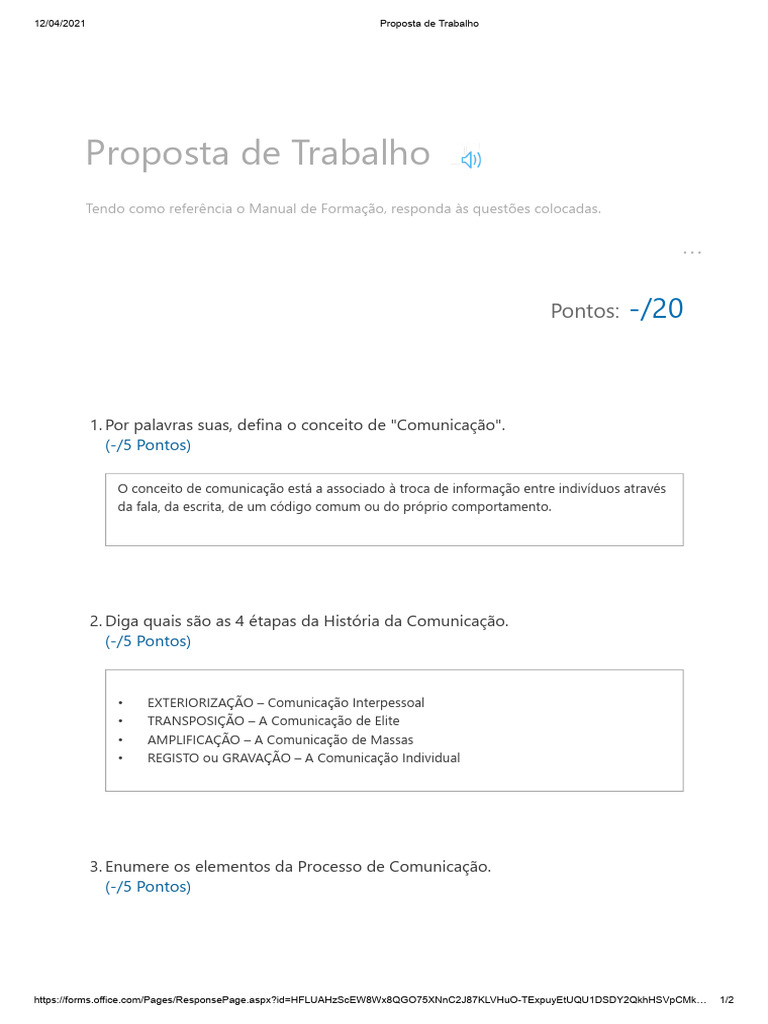 Proposta de Trabalho | PDF