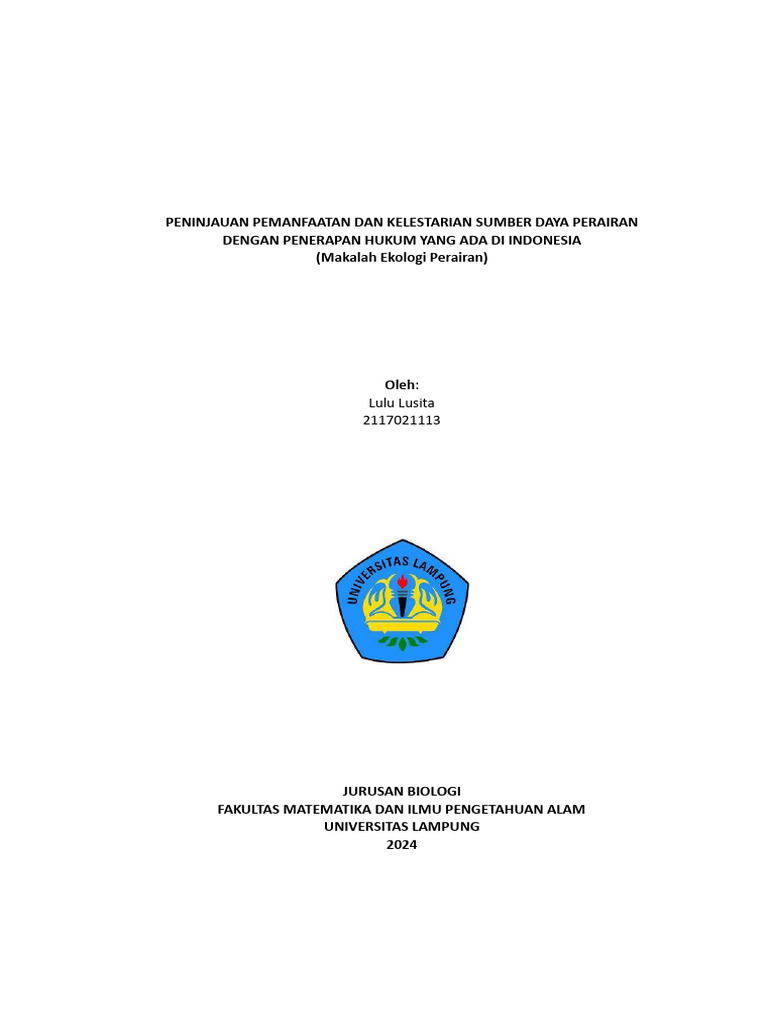 Lulu Lusita 2117021113 Makalah Ekoper Pdf
