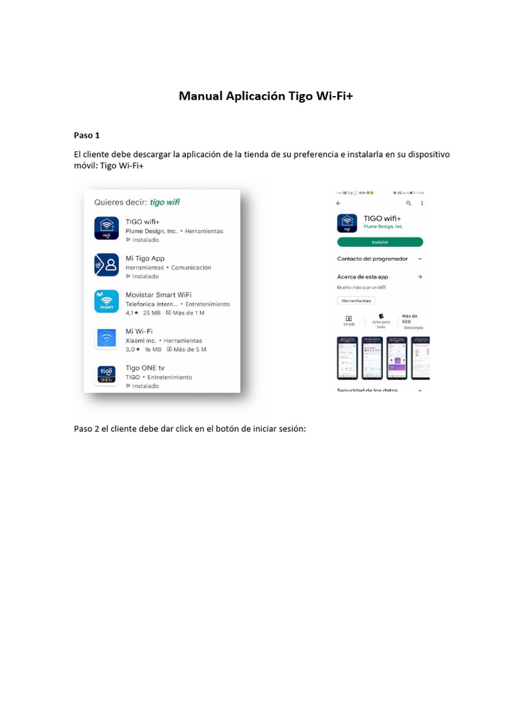 Manual APP Tigo WiFi Cliente | PDF