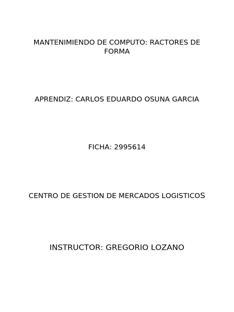 Factores de Forma | PDF