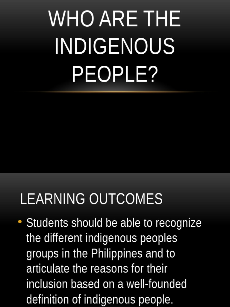 Who Are The Indigenous People | PDF | Indigenous Peoples | Identity ...