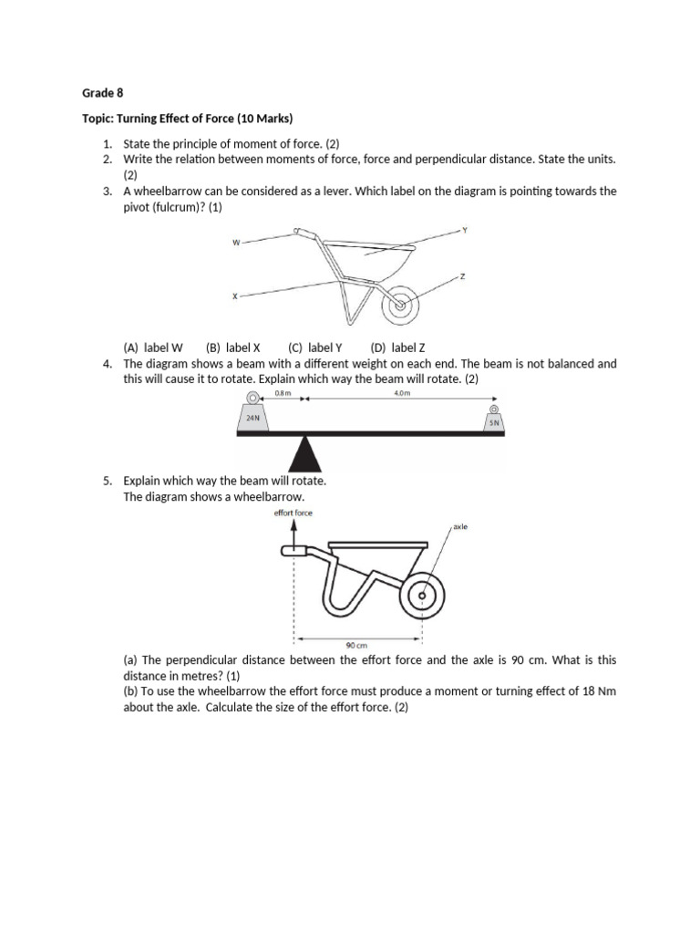 Grade 8 Science Test Question Paper-3 | PDF