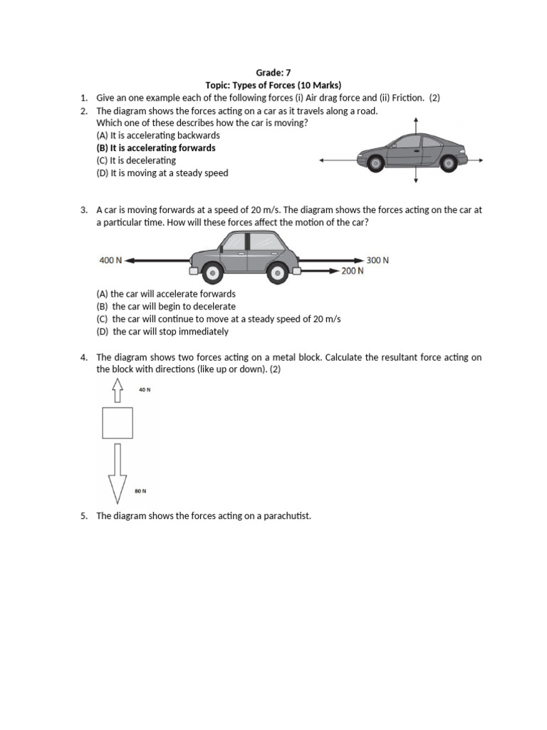 Grade 7 Science Test Question Paper-2 | PDF