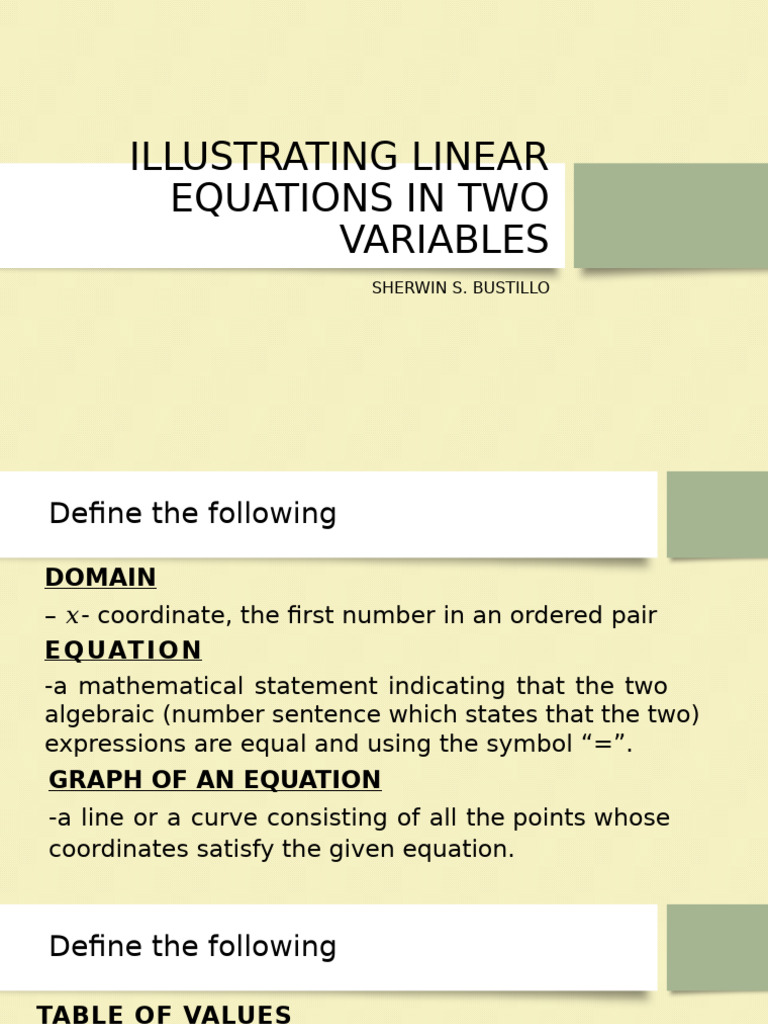Illustrating Linear Equations in Two Variables | PDF