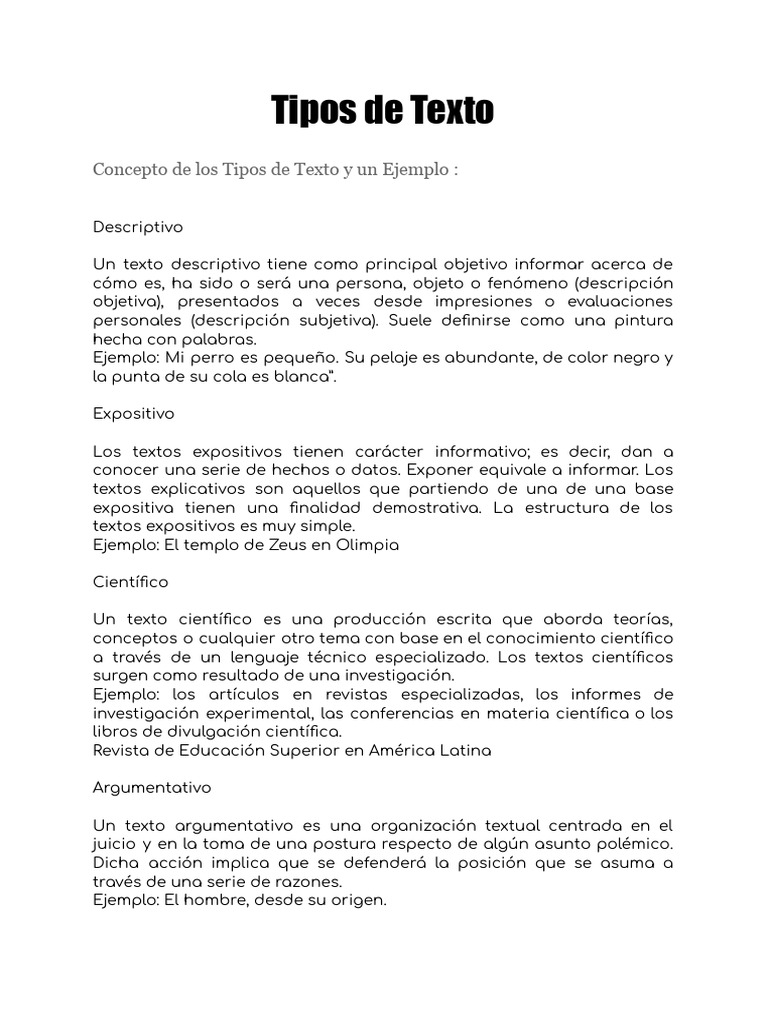Tipos de Texto | PDF