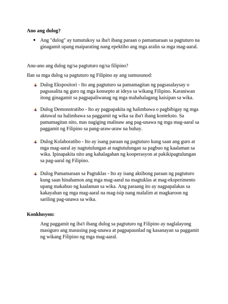 Ano Ang Dulog | PDF