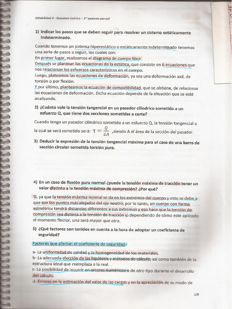 Preguntas Teoricas Estabilidad-II | PDF