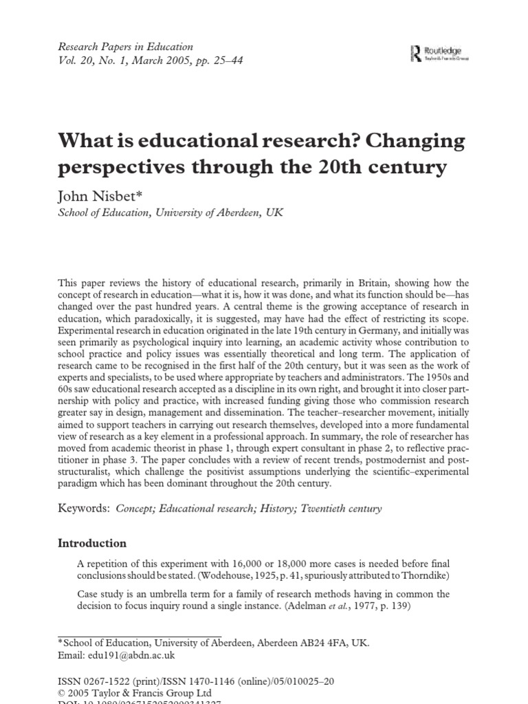 History of Educational Research | PDF | Experiment | Science