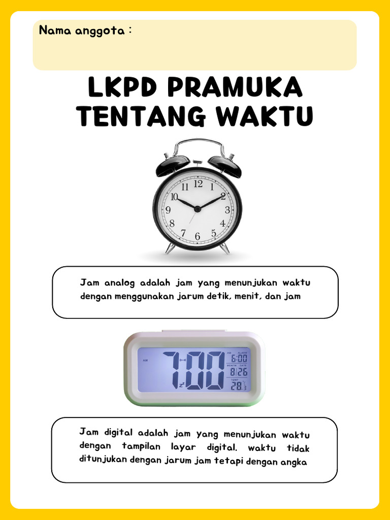 PRAMUKA Siaga level 2 - Jam digital Dan analog | PDF