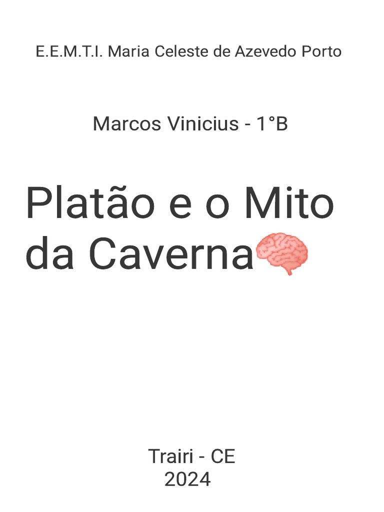 Platão e o Mito Da Caverna | PDF