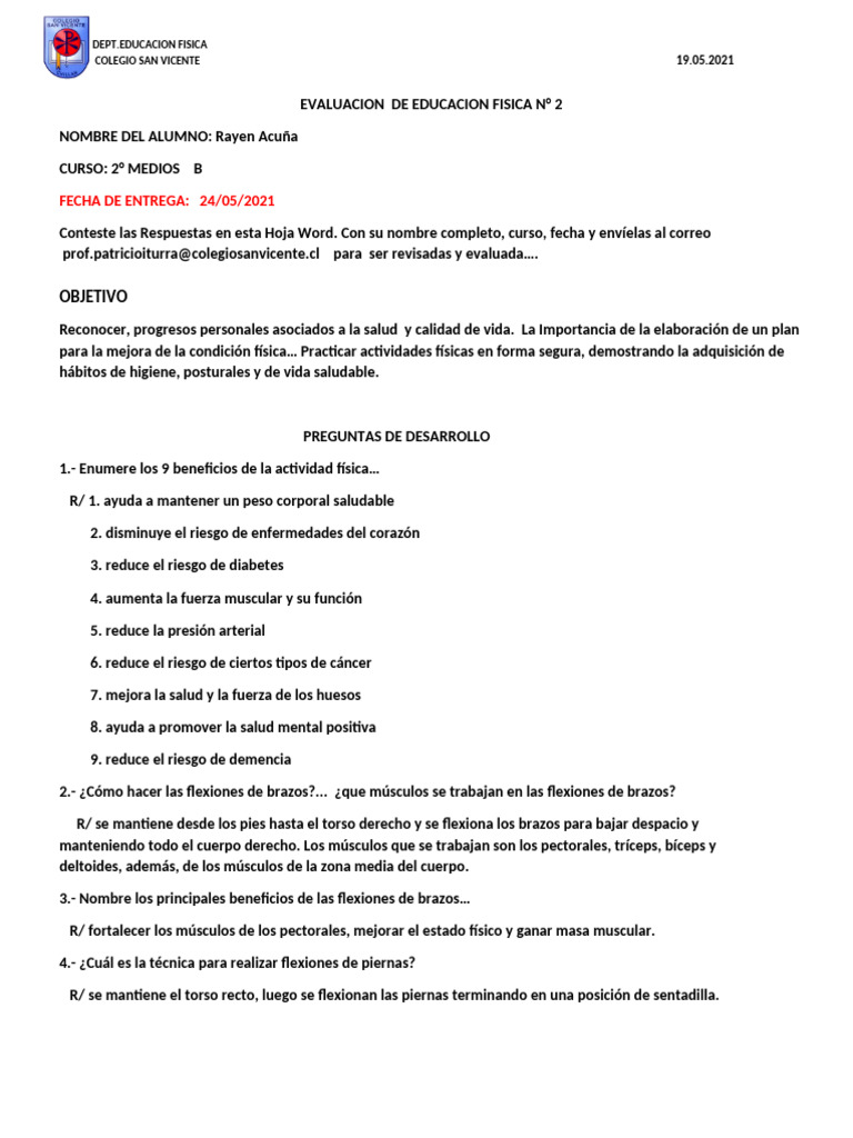 Segunda Prueba Escrita | PDF
