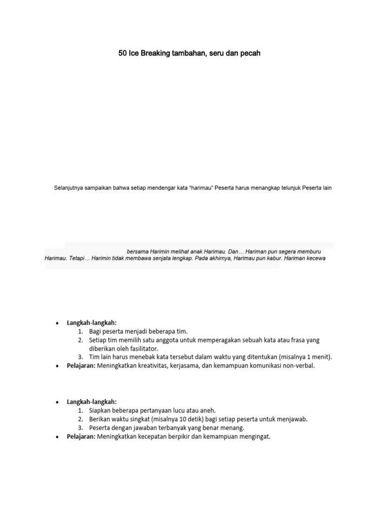 50 Fun Ice Breaking Games Guide | PDF