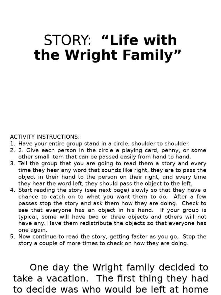 5 STORY - Life With The Wright Family | PDF