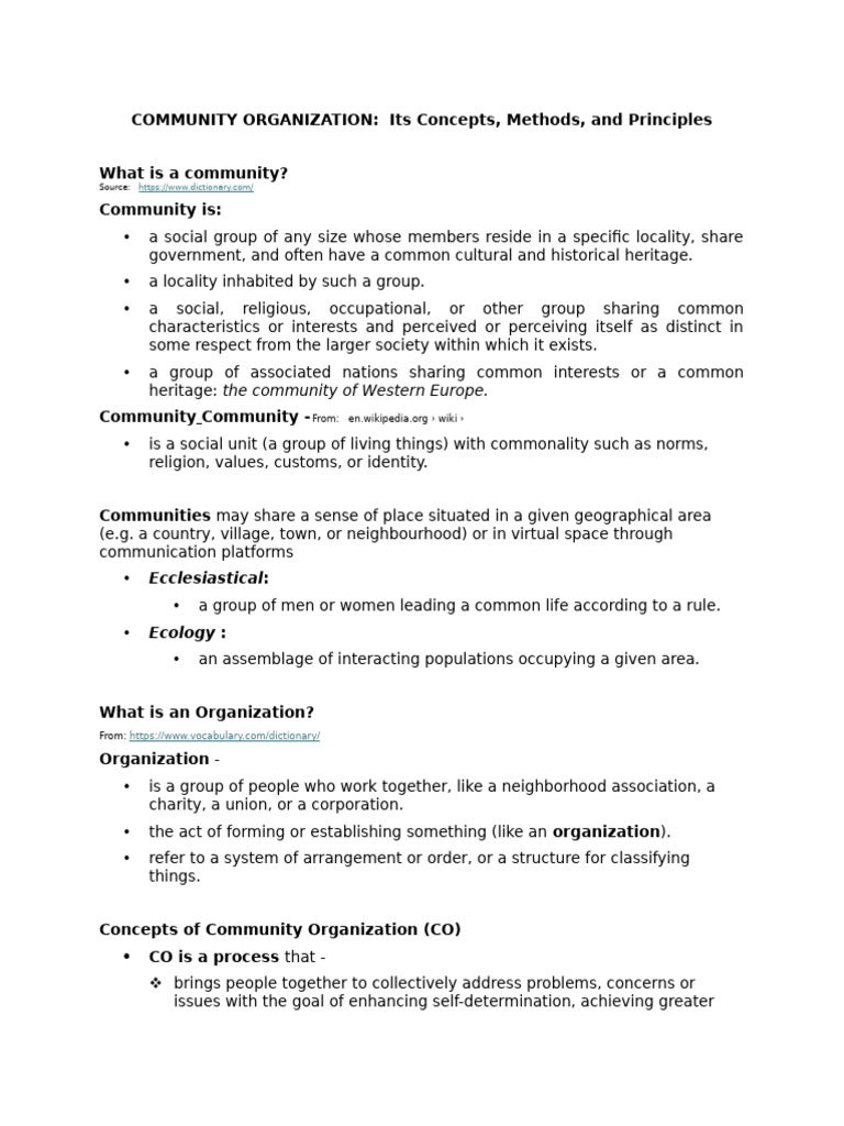 Community Organization | PDF