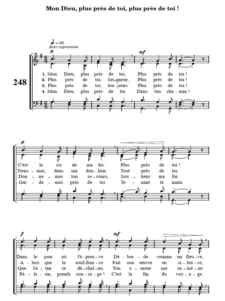 HeC 248-Mon Dieu Plus Pres de Toi A4 | PDF