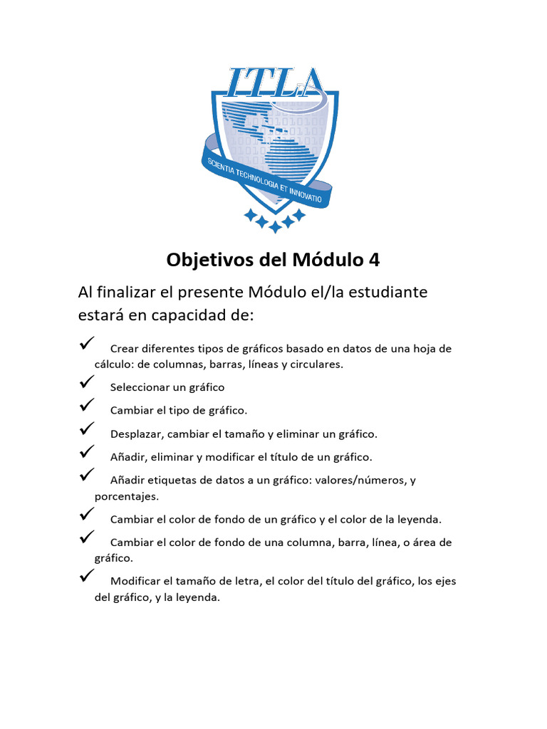 Objetivos de aprendizaje Modulo IV | PDF Objetivos de aprendizaje Modulo IV | PDF