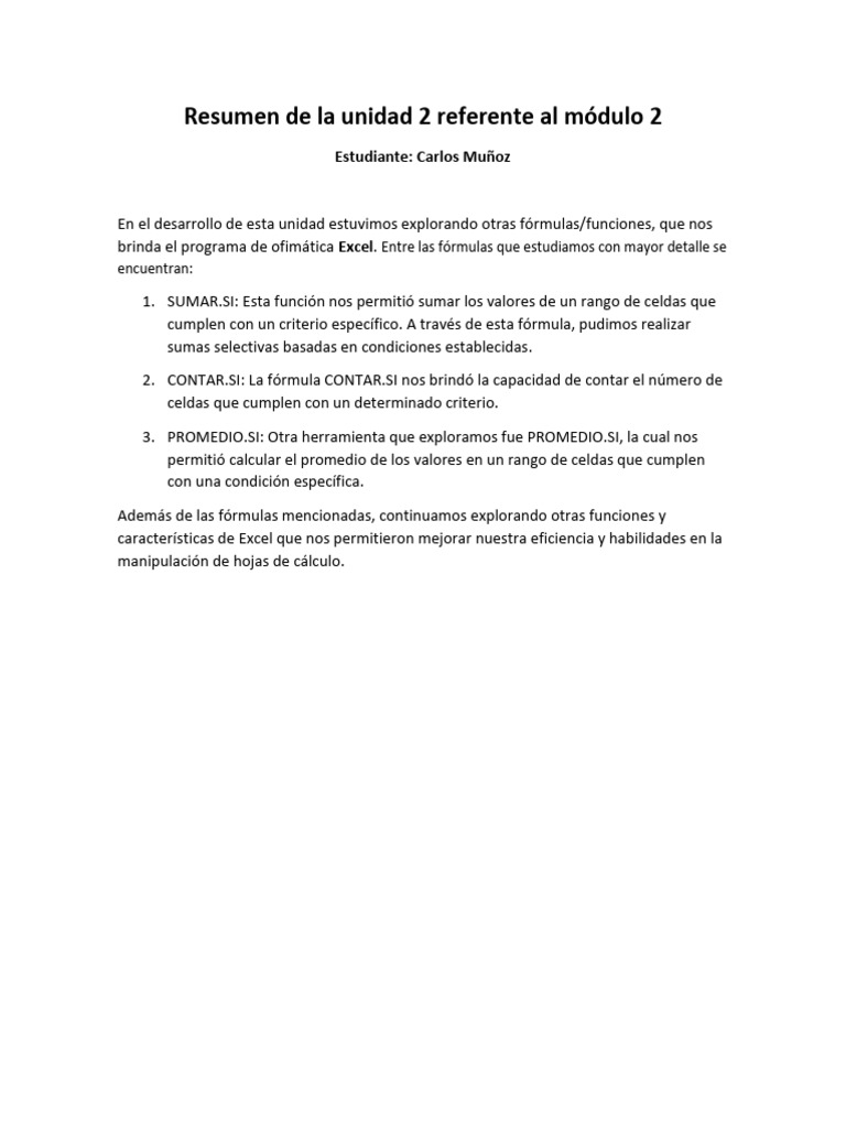 Resumen de La Unidad 2 Referente Al Módulo 2 | PDF