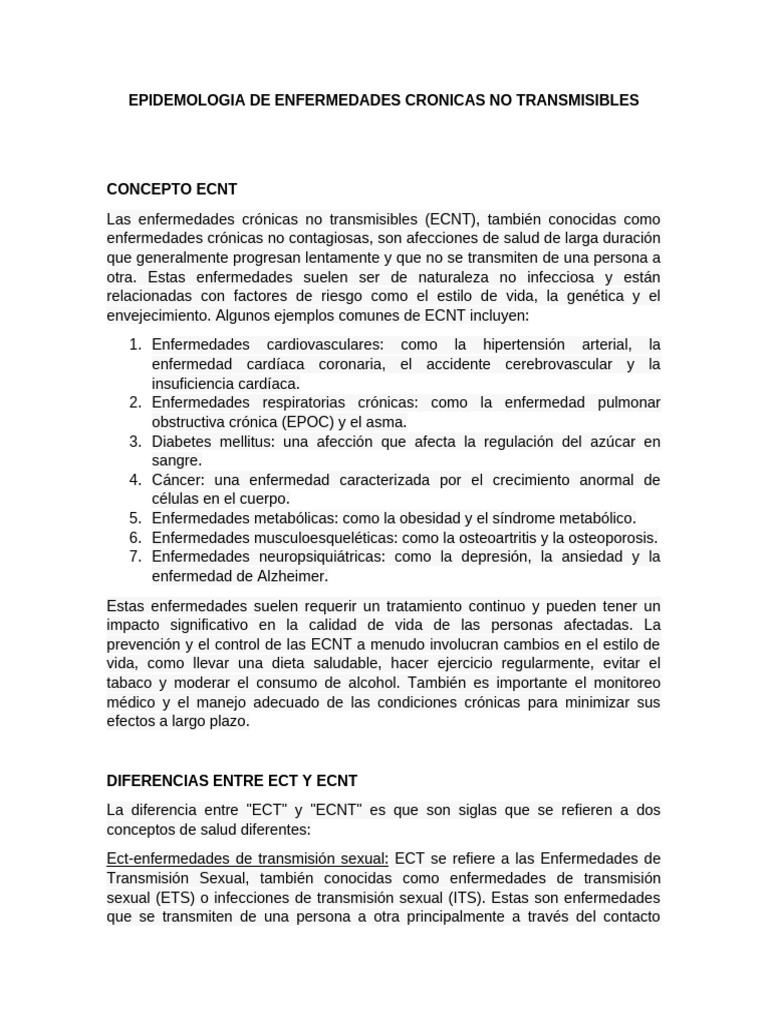 Epidemologia Ecnt | PDF