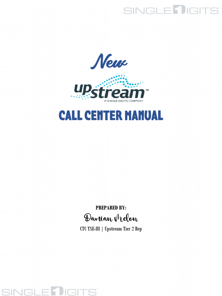 New Upstream Call Center Manual v0.1 | PDF