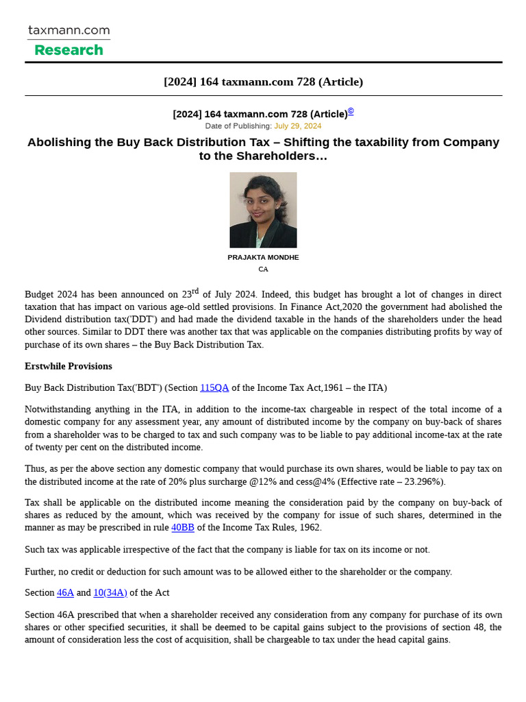 New Buy Back Share Taz | PDF