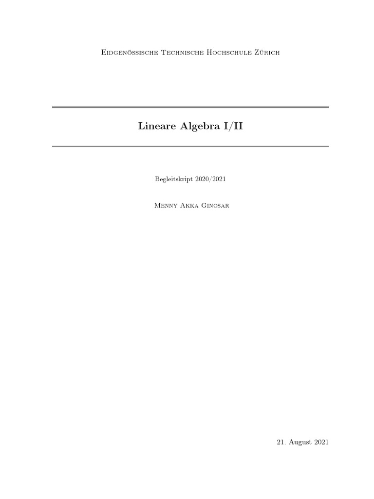 Lineare Algebra I & II | PDF