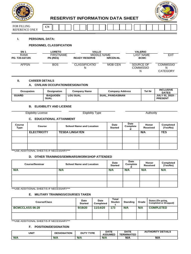 Rids Form Blank | PDF