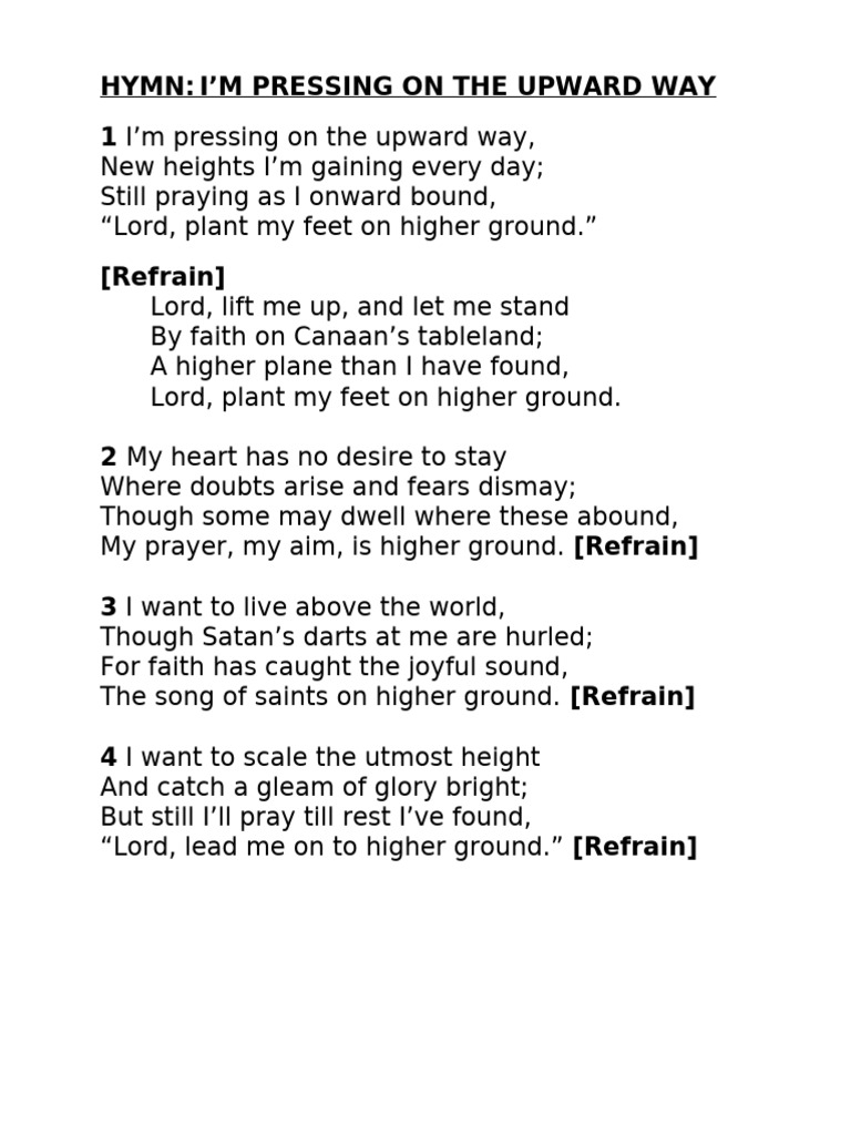 Hymn - I Am Pressing On The Upward Way - 11052024 | PDF