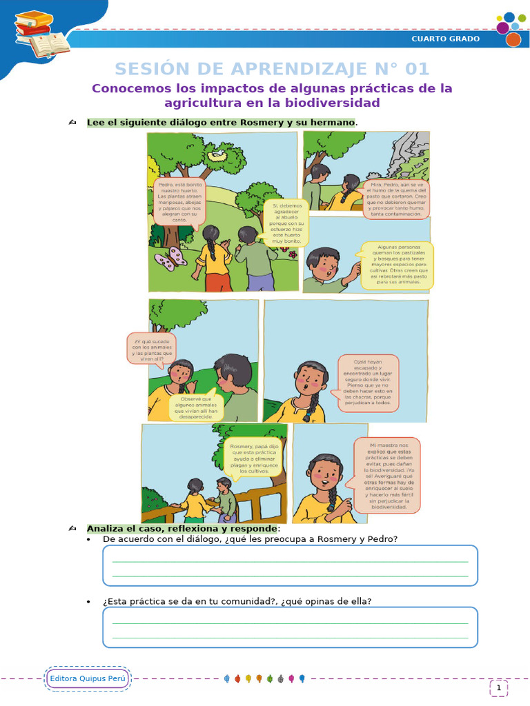 Anexo de Sesiones de Aprendizaje - Semana 1 - UD VII - Editora Quipus Perú | PDF