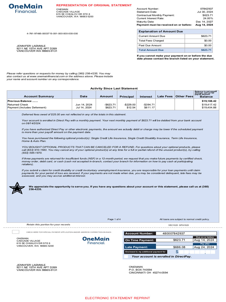 Jul 2024 Billing Statement | PDF