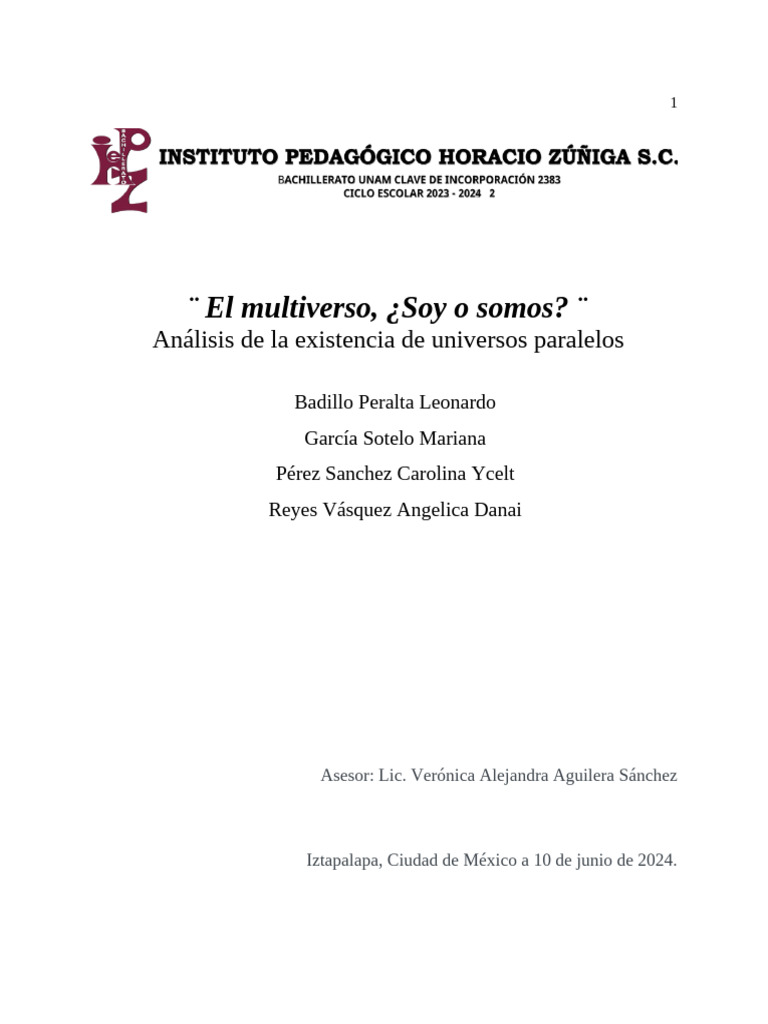 Proyecto de Investigación "Soy o Somos" Del Multiverso | PDF