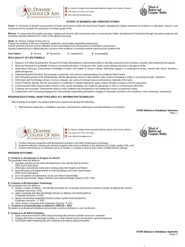 IT300 Advance Database Systems | PDF