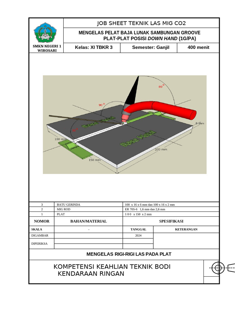 Job Sheet MIG 1G Kumpul | PDF