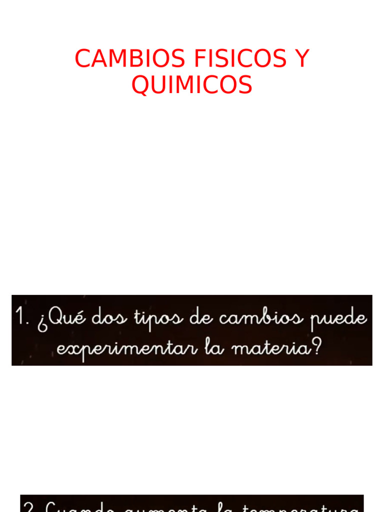 Cambios Fisicos y Quimicos | PDF