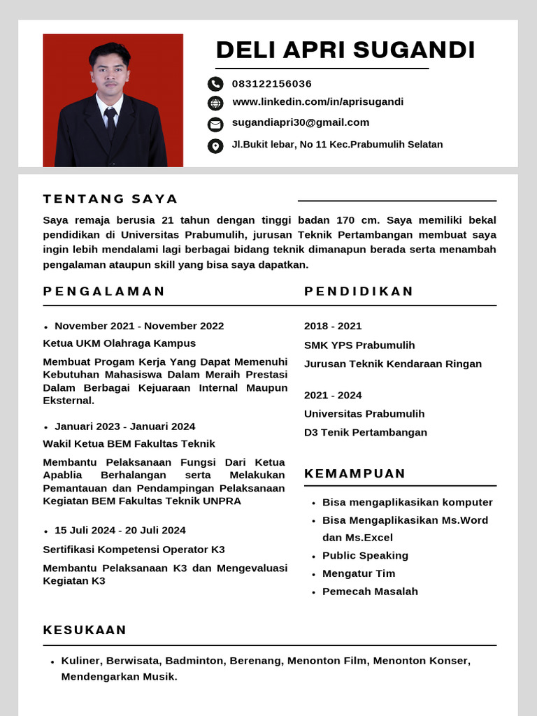 CV New Deli Apri Sugandi | PDF