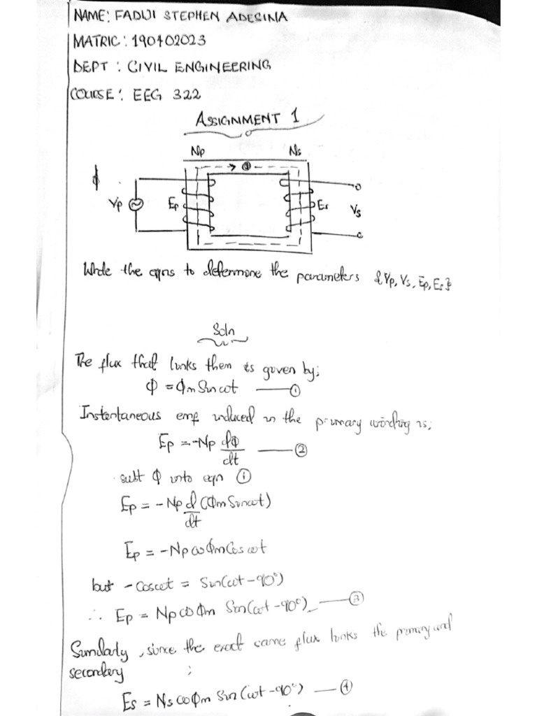 SINA_EEG 322 ASSIGNMENT 1 | PDF
