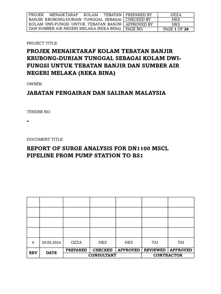 PTB Krubong (BS1) - Surge Analysis Rev 1 | PDF
