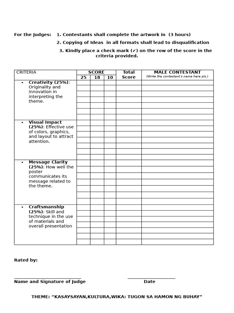 Judge Sheets Poster | PDF