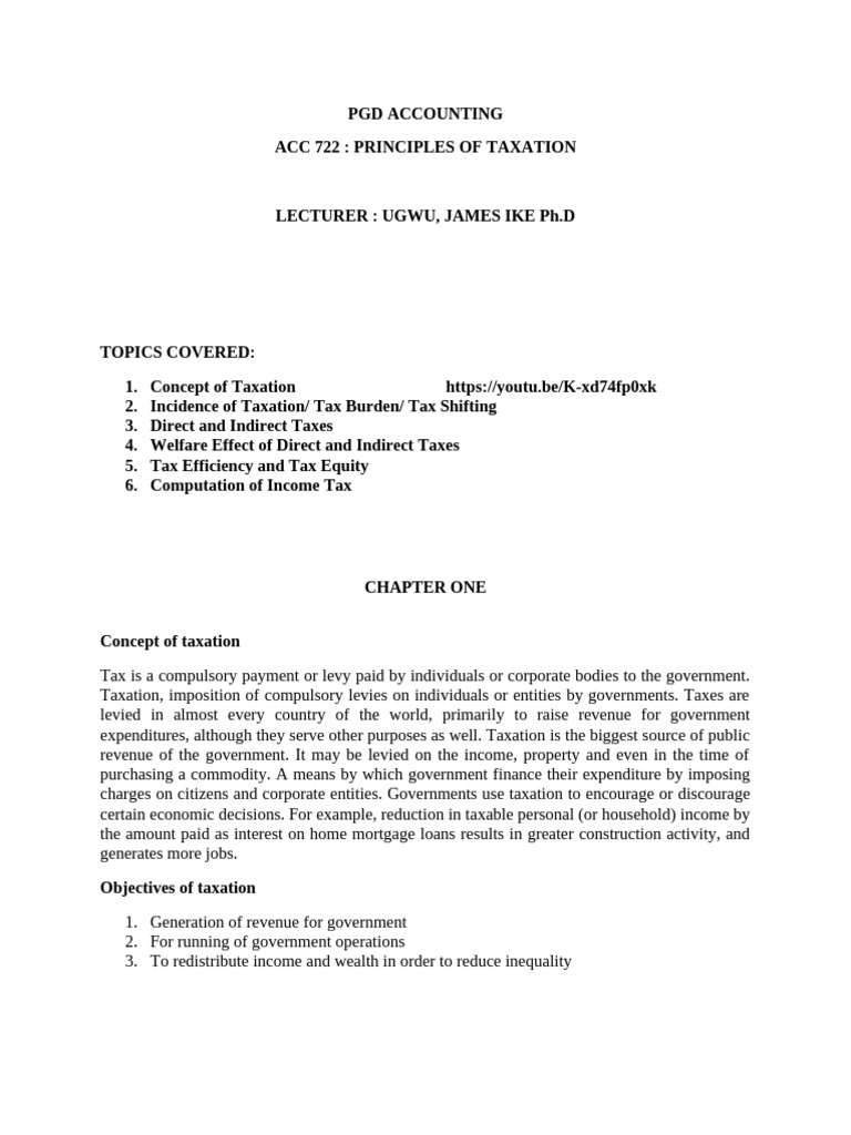 PGD Taxation | PDF