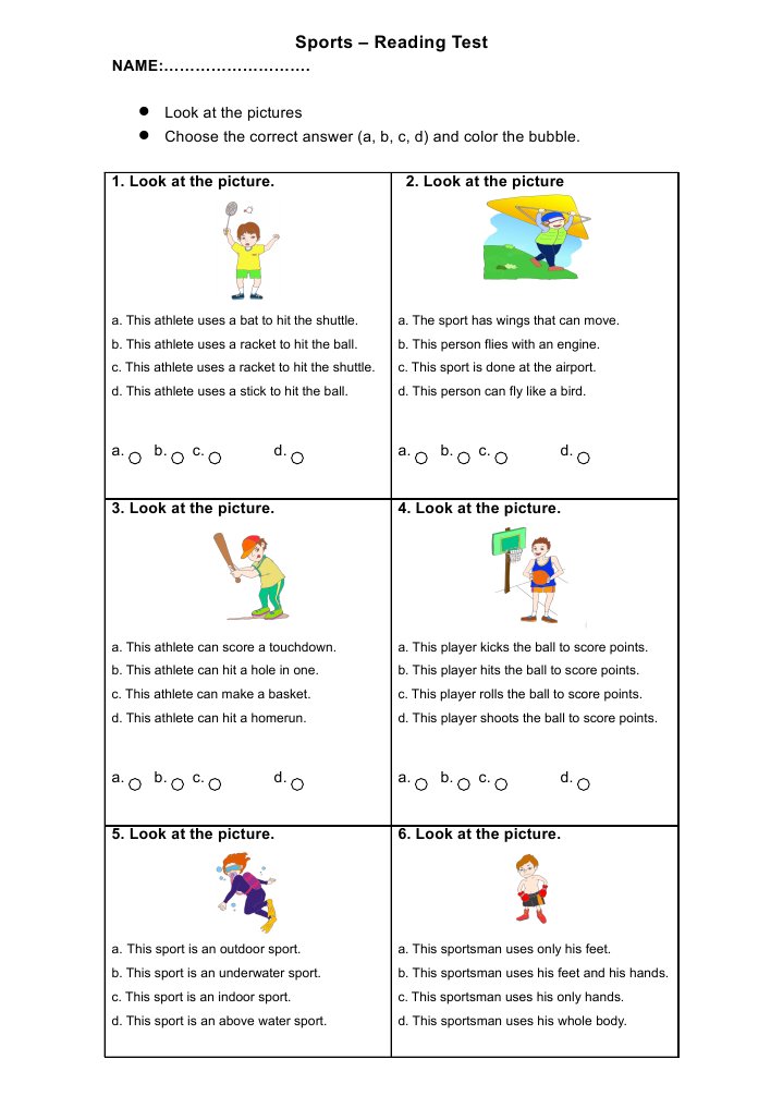 Sports Reading Test | PDF | Sports | Leisure