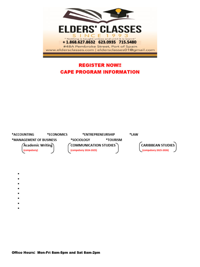 MOE CAPE 6th Form Criteria | PDF