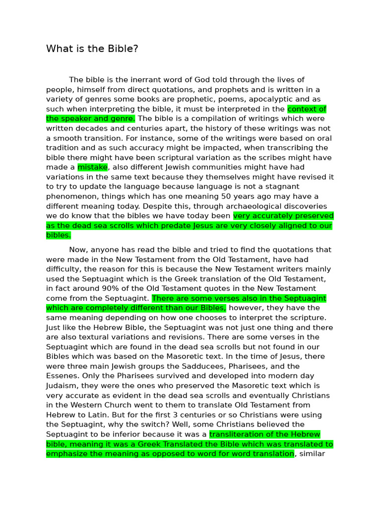Bible Notes | PDF