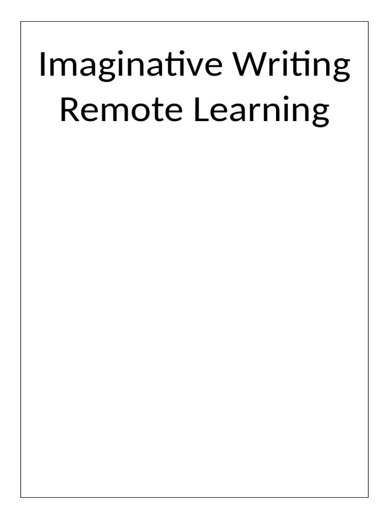 Imaginative Writing Skills Guide | PDF | Punctuation | Language Arts ...