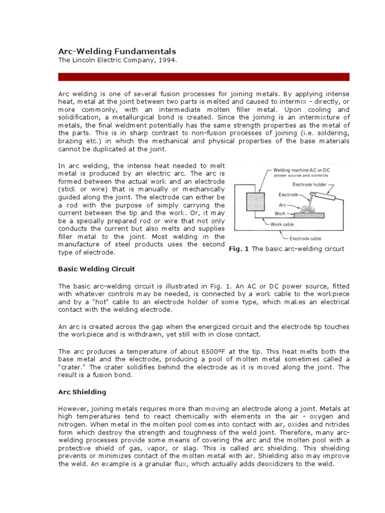 Arc Welding Fundamentals | PDF | Electric Arc | Welding